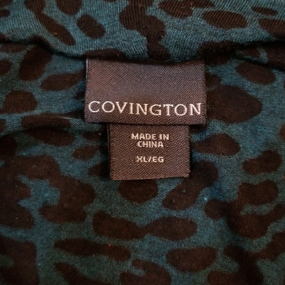 Covington | Tops | Blue Leopard Print Top | Poshmark